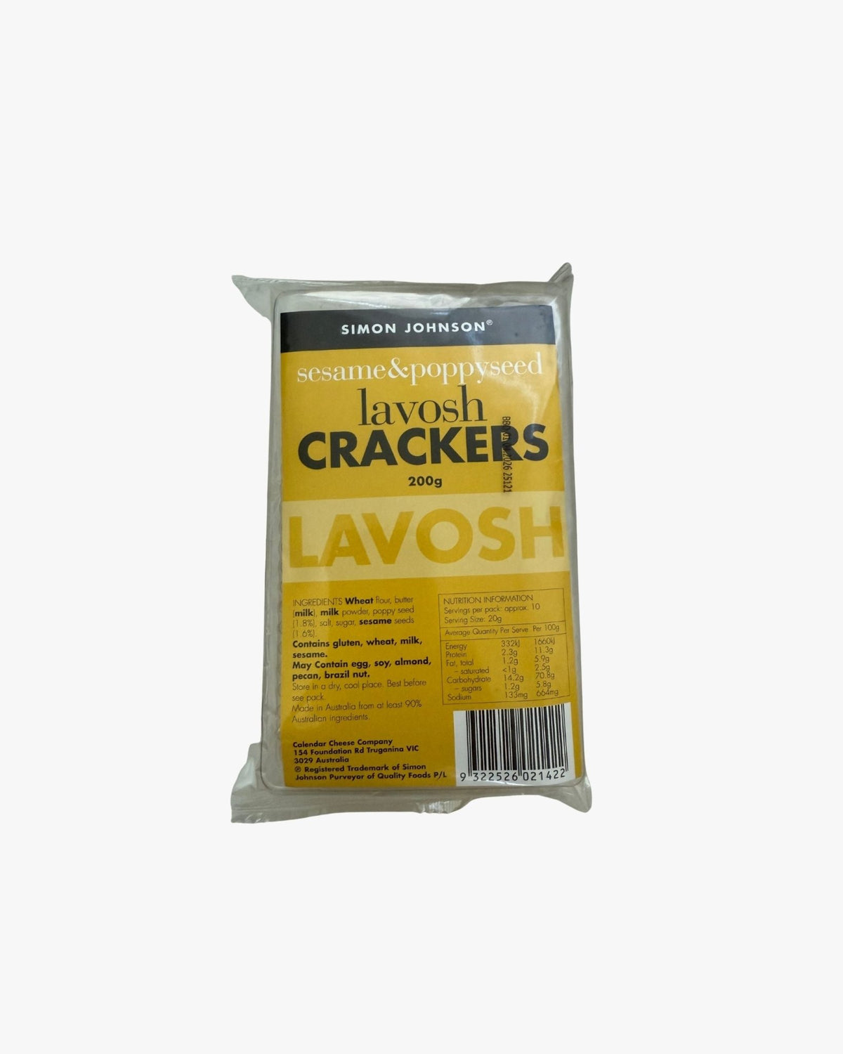 Simon Johnson Sesame & Poppy Seed Lavosh | The Meat Store